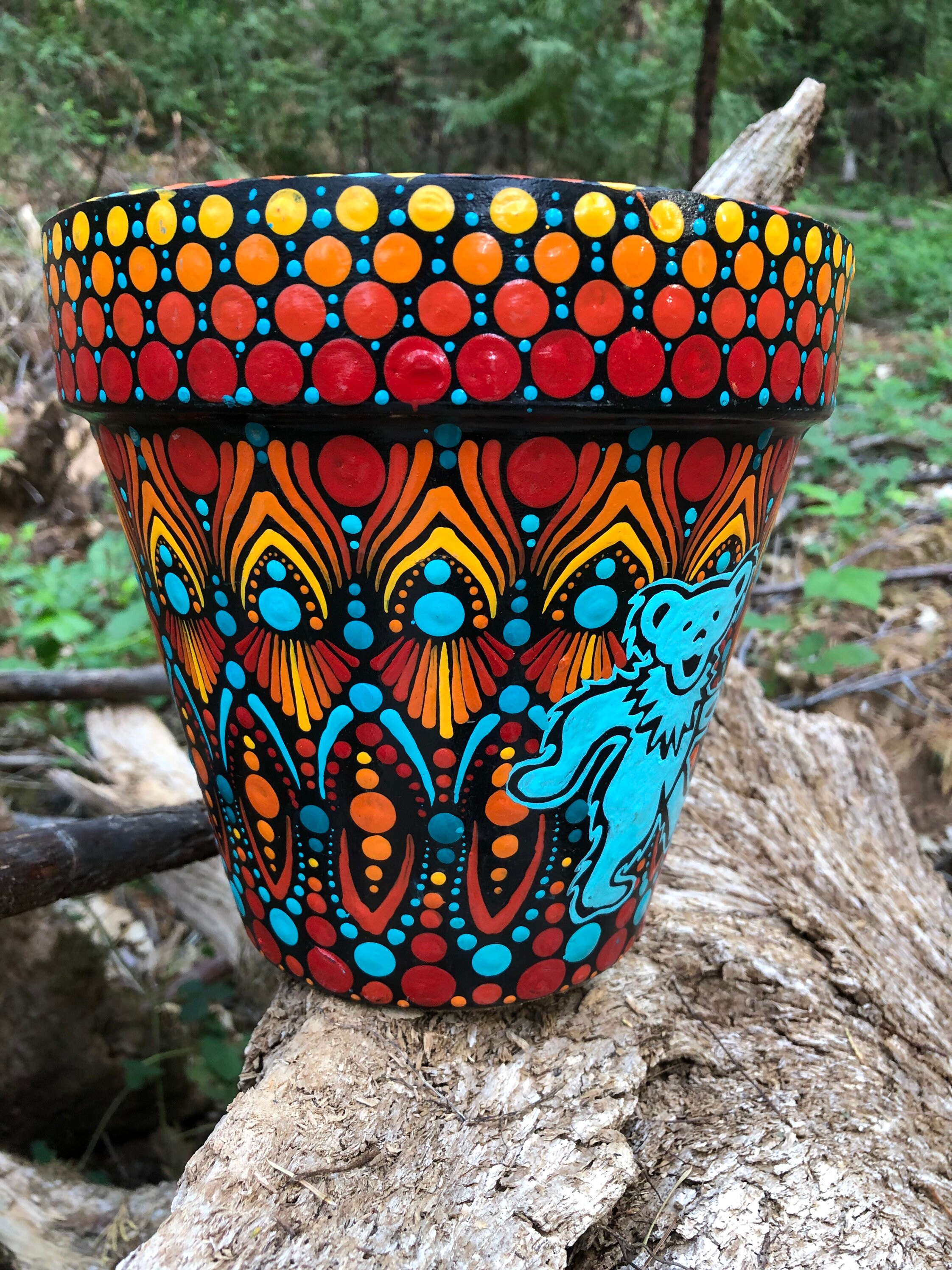 Hand Painted Jerry Bear Flower Pot - Etsy