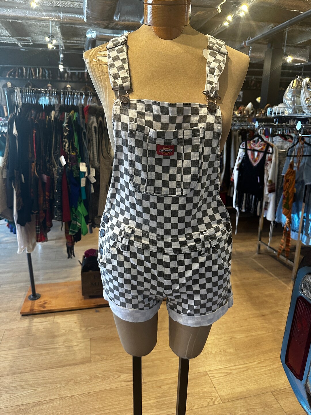 Vintage Black & White Checkered Dickies Romper - Etsy