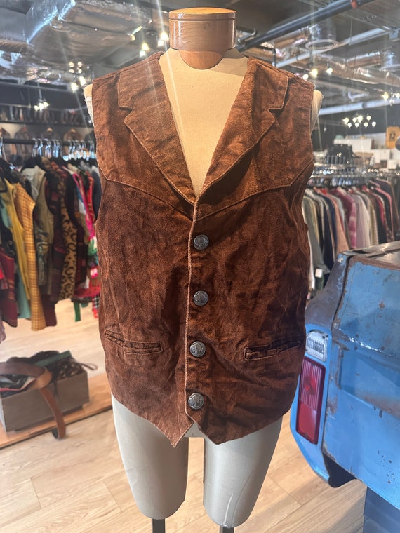mens vintage suede vest - Gem