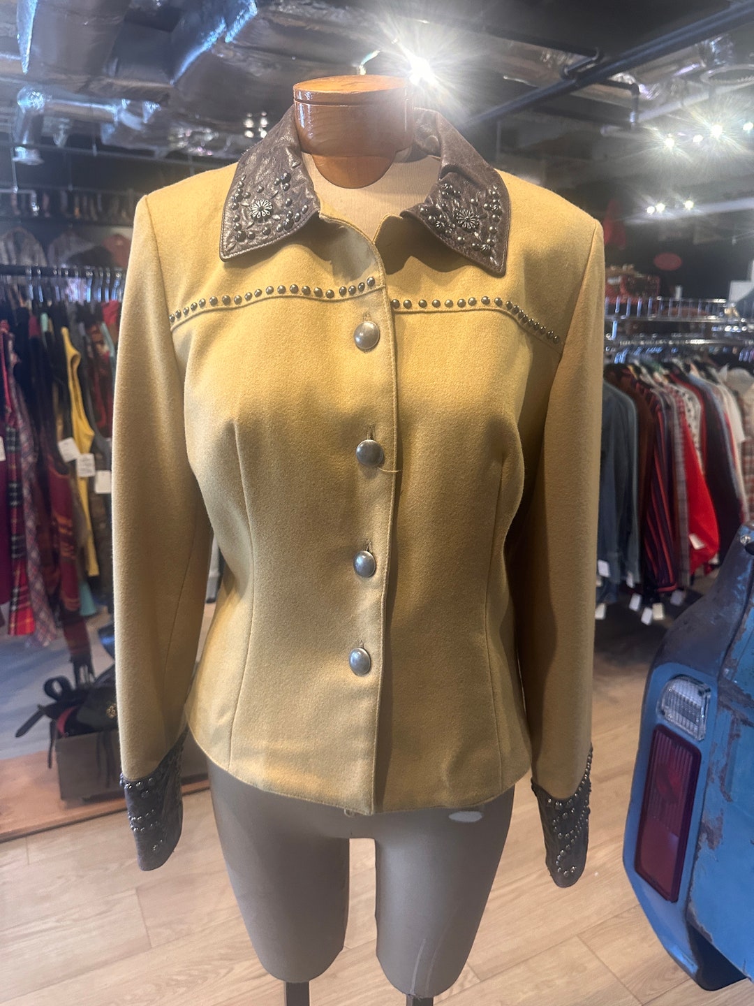 Incredible Vintage Double D Ranch Jacket With Leather & Stud Detail - Etsy