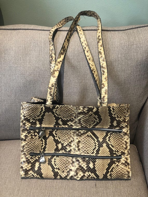 Vintage Paola Del Lungo Python Tote Bag - Gem