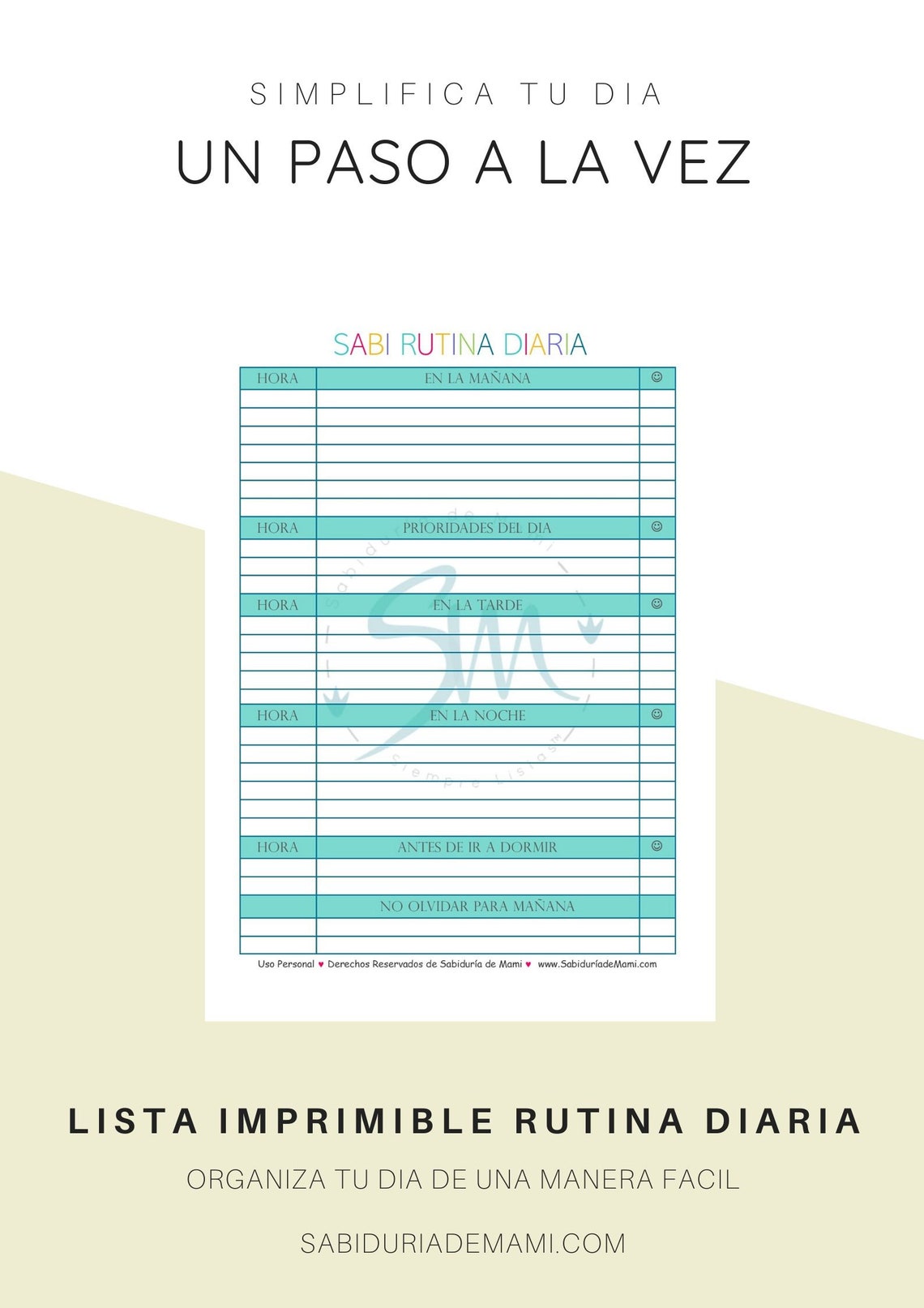 Printable Sabi Daily Routine - Etsy