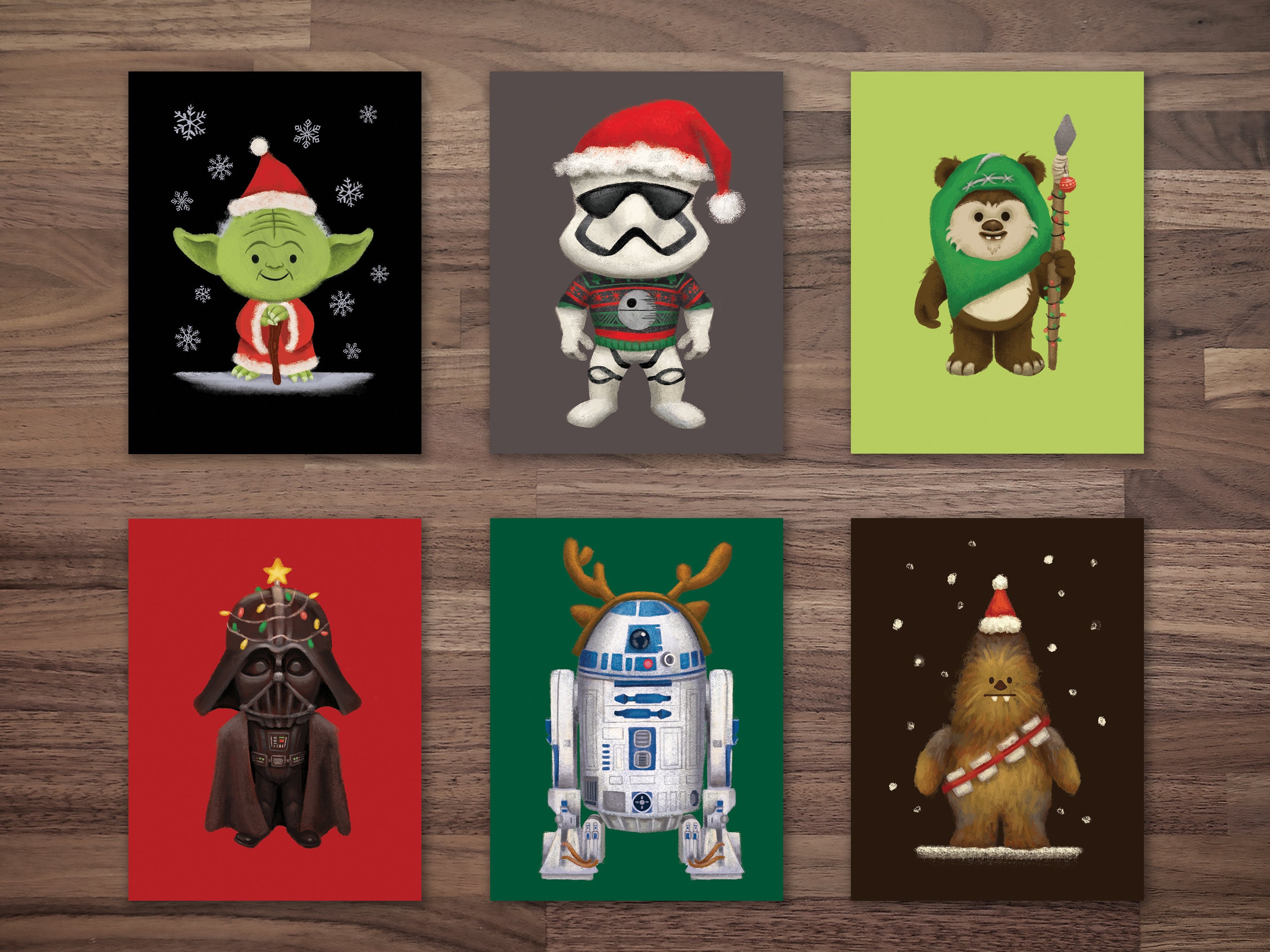 Star Wars 6-card Set - Greeting Cards - Single Folded, Christmas ...