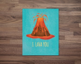 Volcano Love Valentines or Anniversary Card i Lava You - Etsy