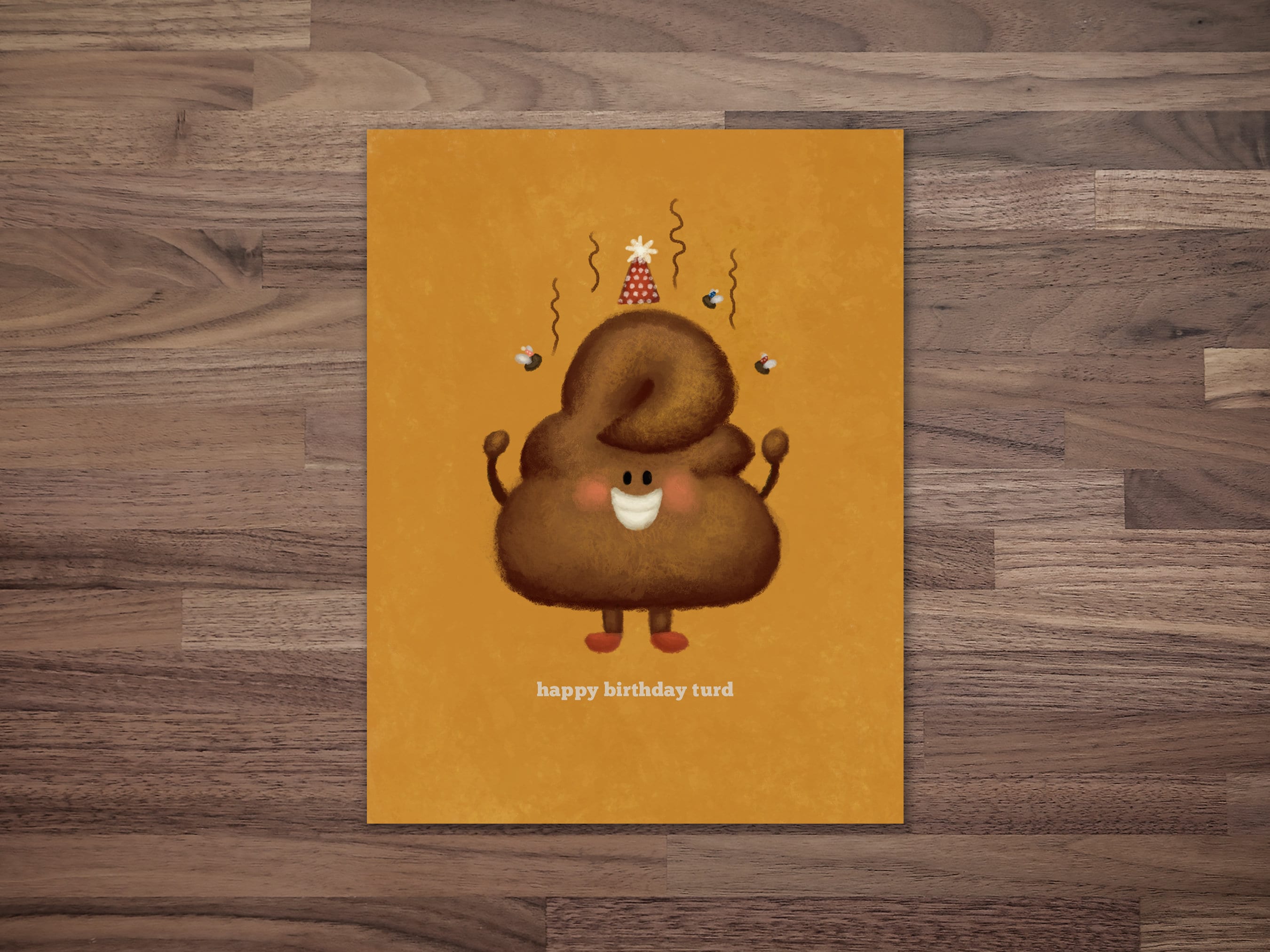 Poop Turd Happy Birthday Greeting Card | Friends Family Holiday ...