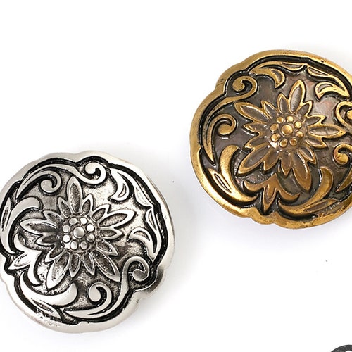 Brass Conchos Screw Back Vintage Leather Crafting Conchos | Etsy