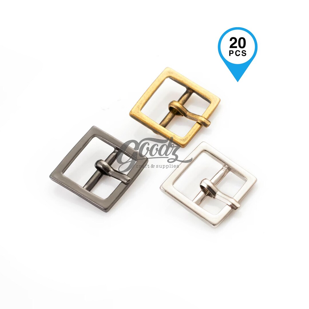 20pieces - 12mm Mini Square Center Bar Buckles | Rectangle Tiny Buckle ...