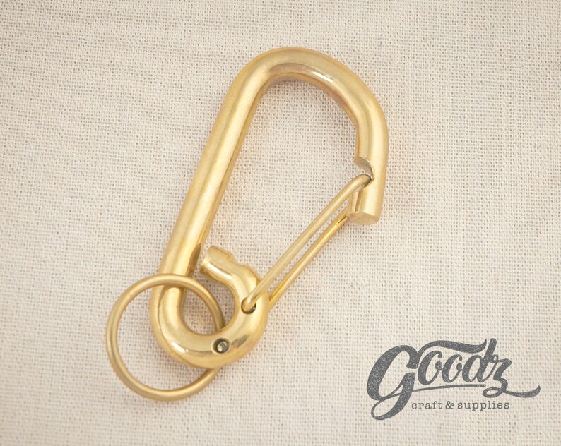 Brass Carabiner Spring Snap Clip D Shape Brasscarabiner | Etsy