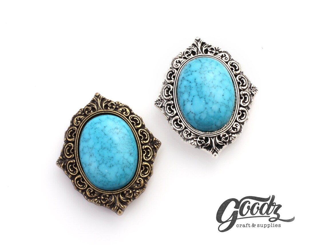 Blue Turquoise Stone Conchos | Vintage Conchos Screw Back | Leather ...