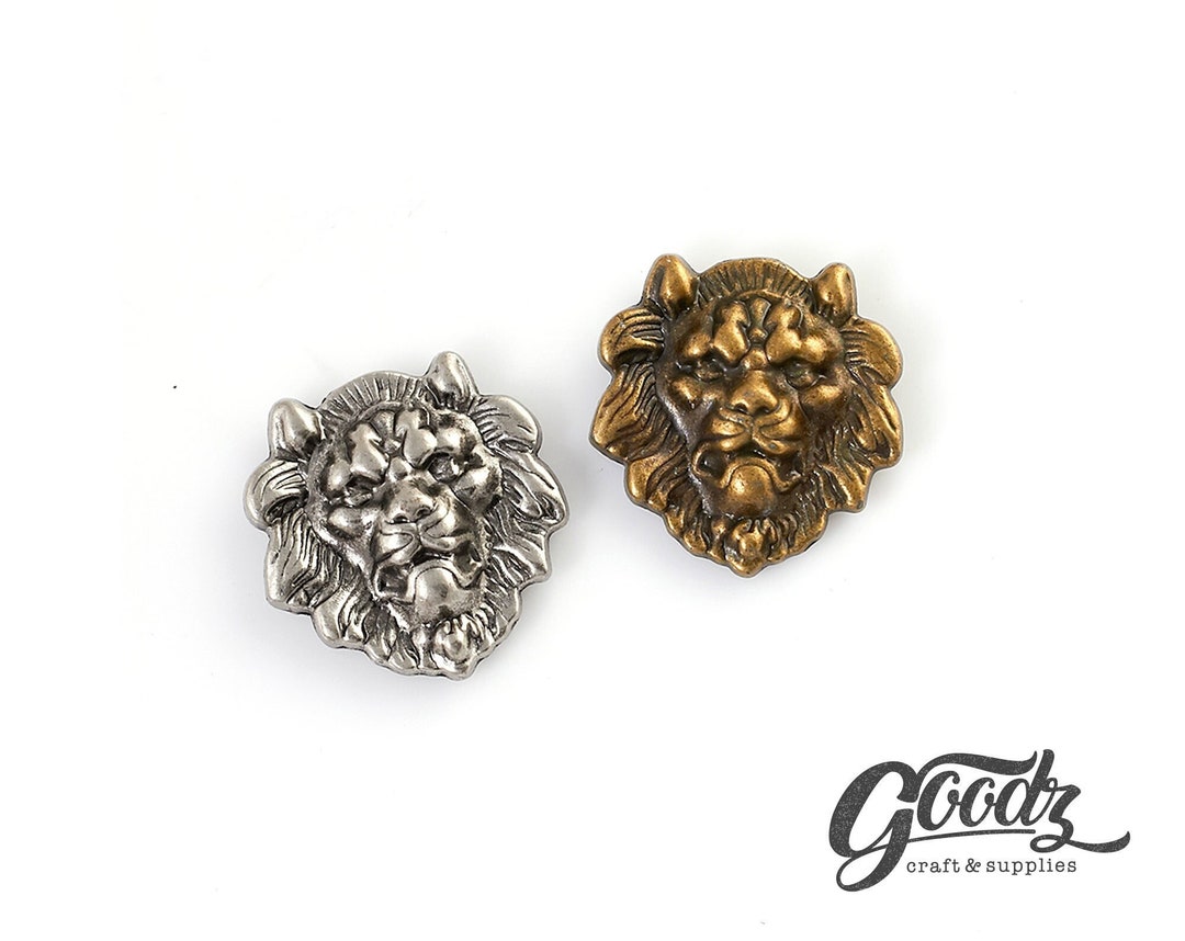 X2pieces Lion Head Conchos Wallet Conchos Biker Conchos Leather Crafts ...