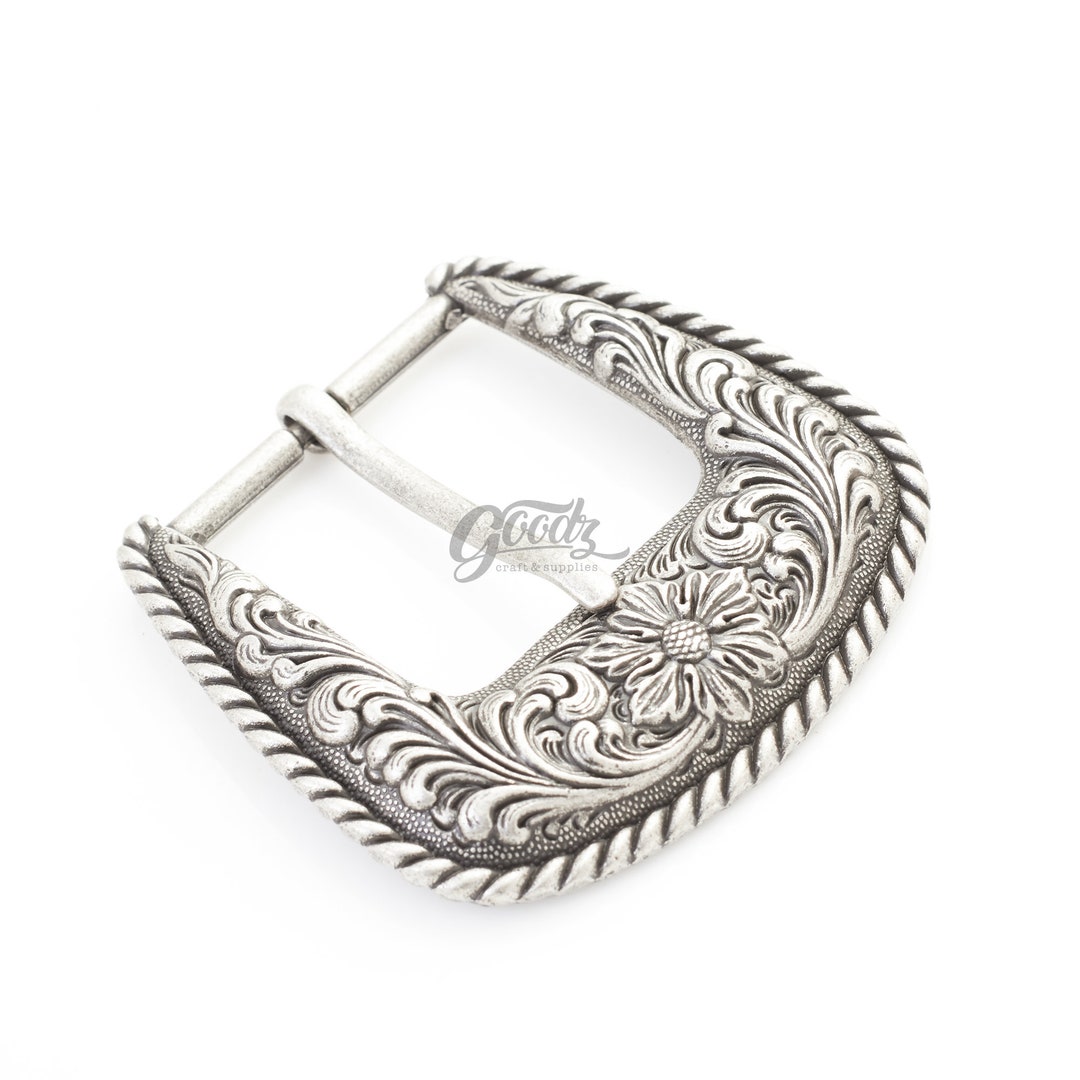1 1/2”,38mm Wide Western Floral Engraved&rope Edge Buckle | Retro Belt ...