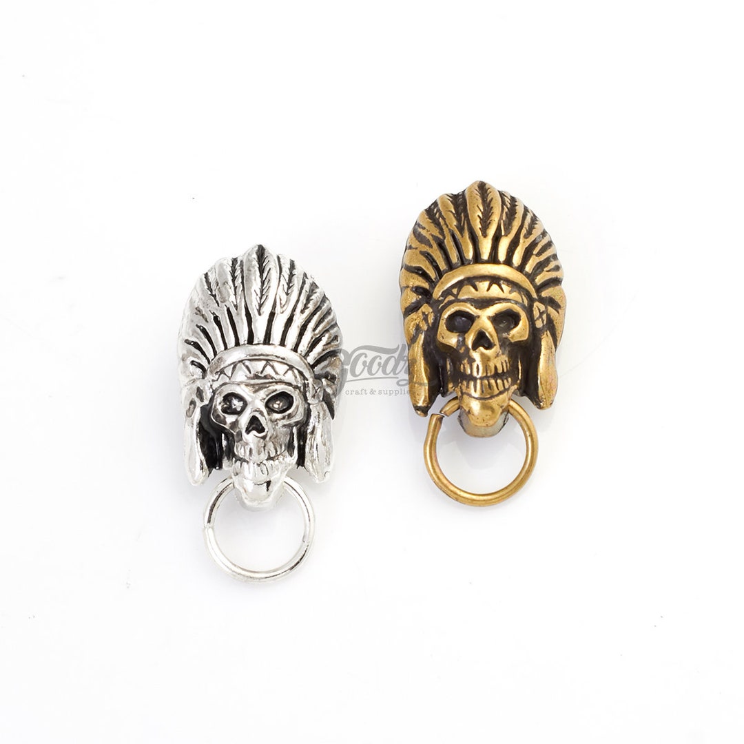 Set of 2pieces Skull Indian Head Screw Back Conchos | Biker Concho ...