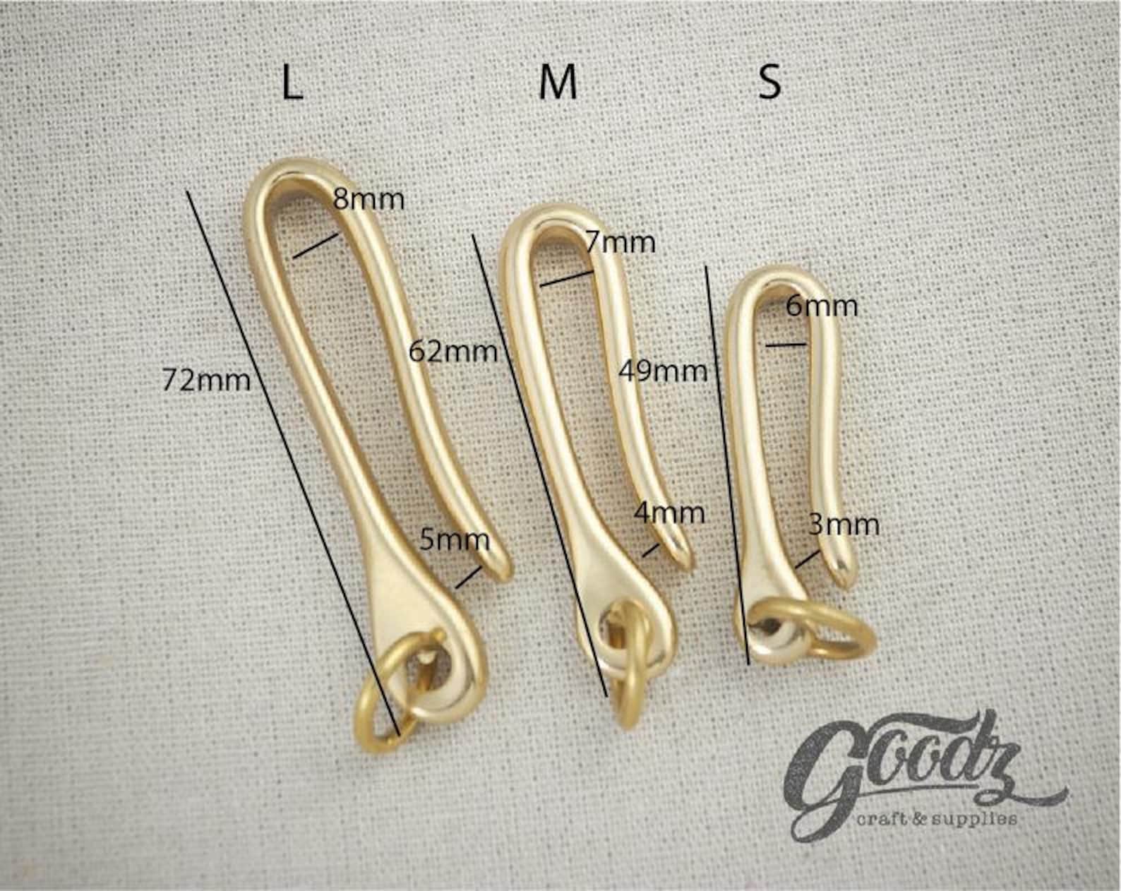 Solid BRASS Fish Hook Keychain Wallet Fish Hook Fish Hook - Etsy