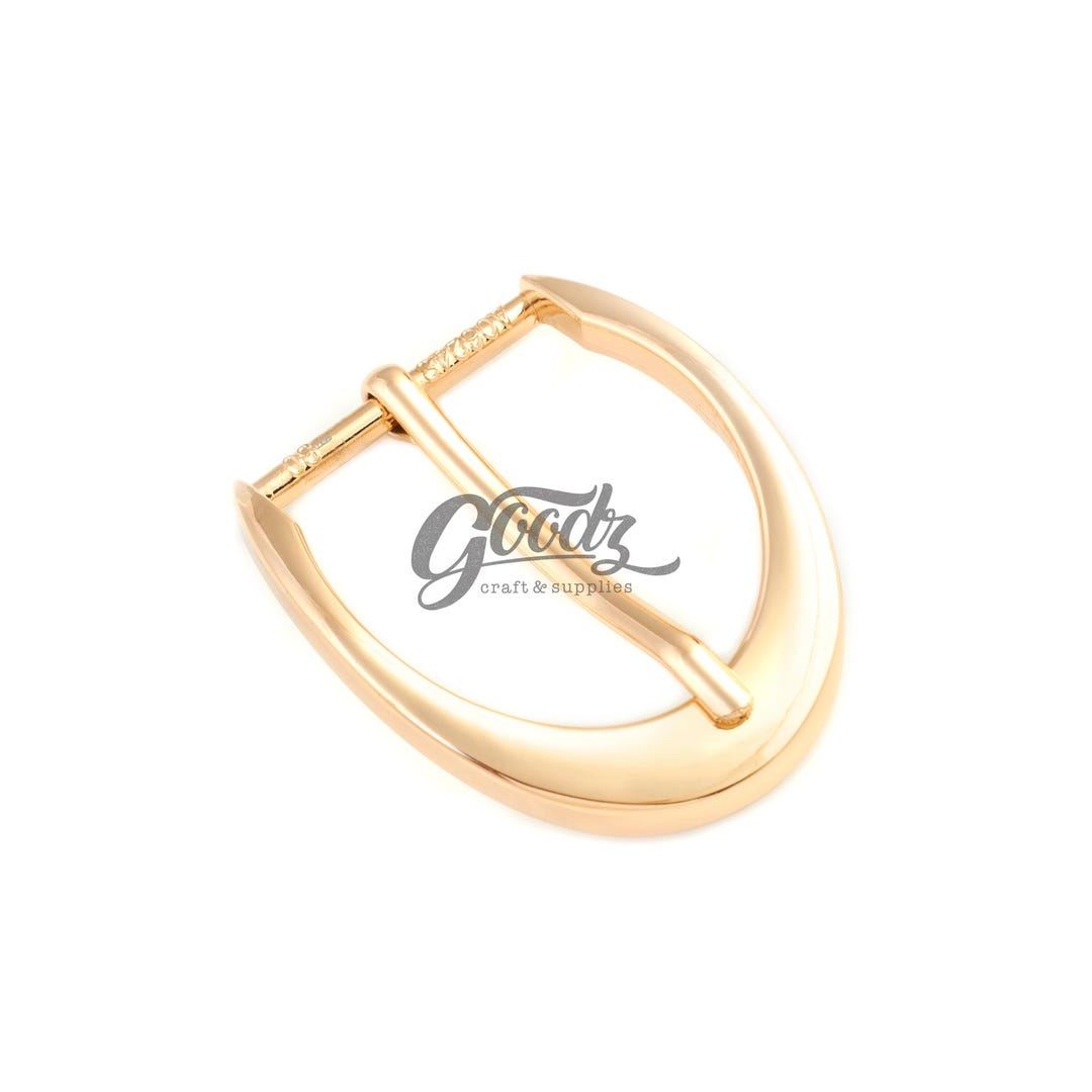 Gold Ellipse Metal Heel Bar Buckle | Handmade Belt Making Supplies ...