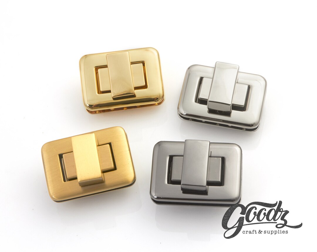 Rectangular Purse Twist Lock: Bag Hardware, Leather Craft Closure - Etsy