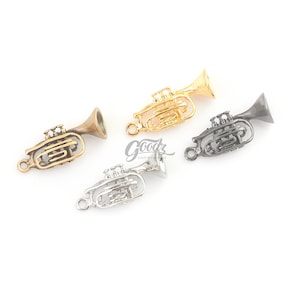 X10pieces 3D Mellophone Instrument Music Jewelry Charms | Pendant ...