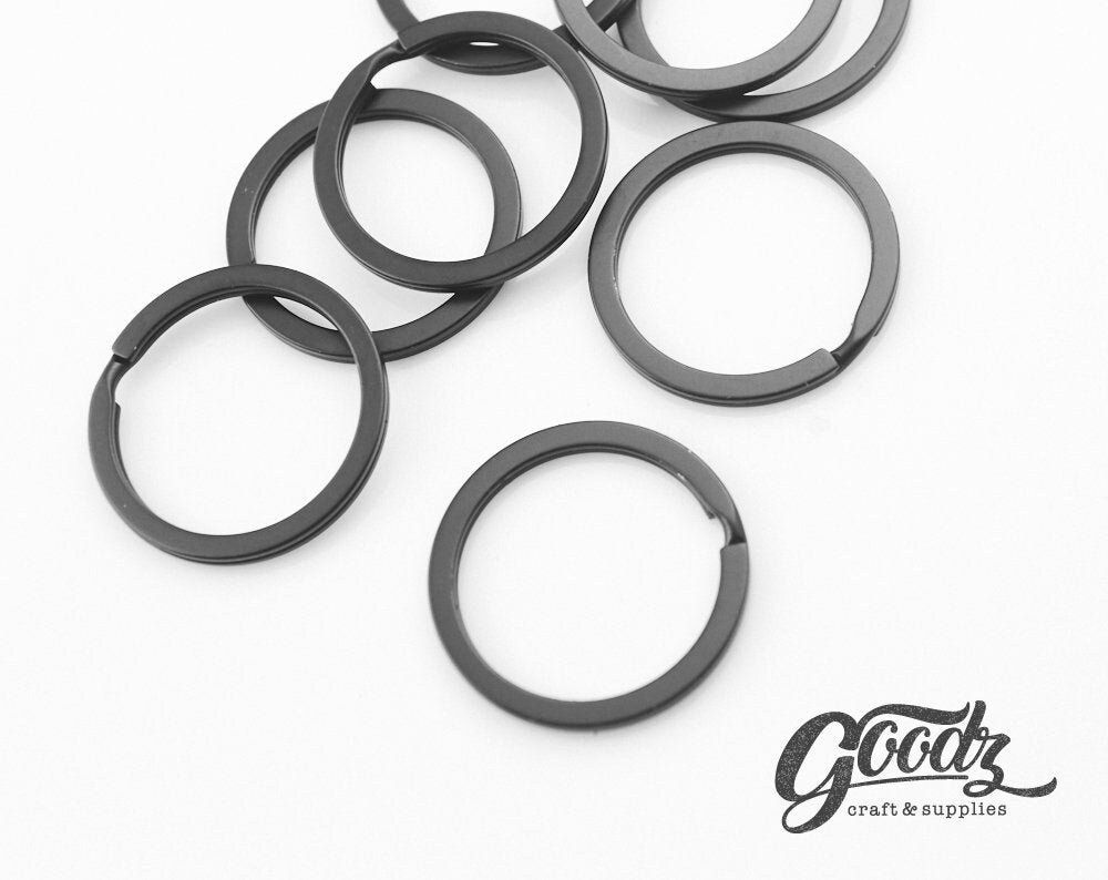 X10pieces 30 Mm Black Split Ring / Round Keyring / Split Key - Etsy UK