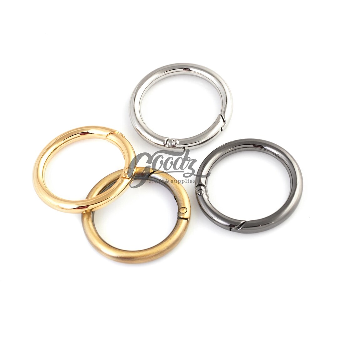 X2pieces 36mm Outer Spring Snap Gate Ring | Spring Round Keyring | O ...