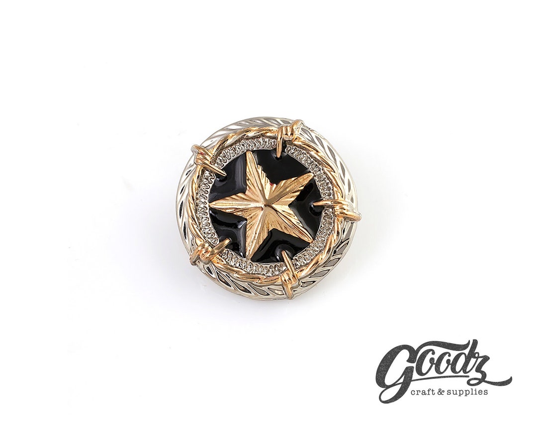 1 3/8" Barbwire Star Concho Screw Back | Round Conchos | Decorative ...