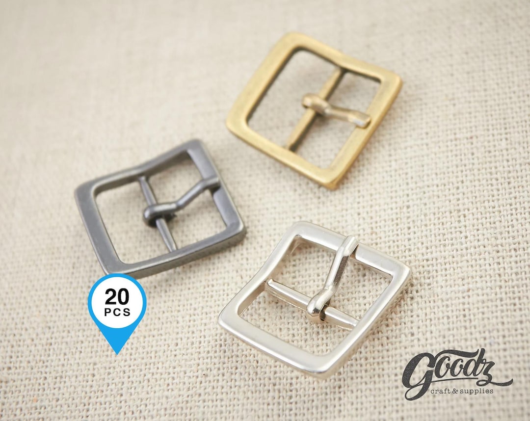 20pcs - 15mm Miniature Center Bar Buckles | Rectangle Mini Tiny Buckle ...