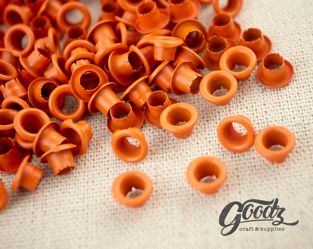 200pieces Hole Round Eyelets 4mm Orange / Small Eyelet / 4mm Diameter ...