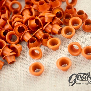 200pieces Hole Round Eyelets 4mm Orange / Small Eyelet / 4mm Diameter ...