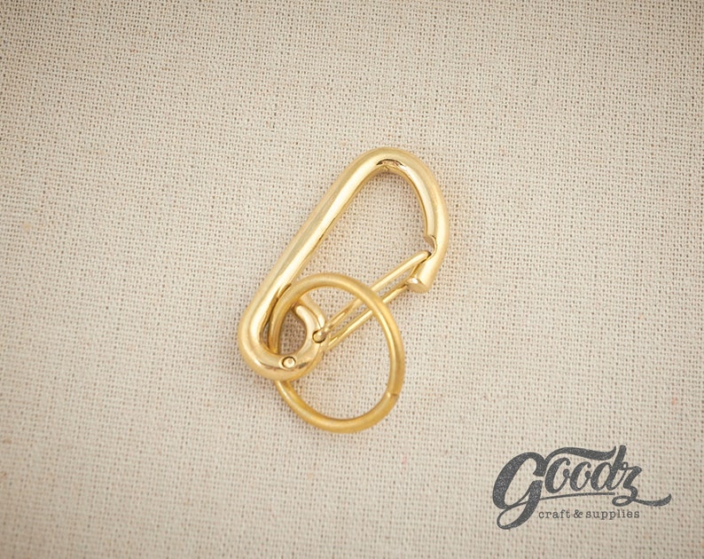 Brass Carabiner Spring Snap Clip D Shape Brasscarabiner | Etsy