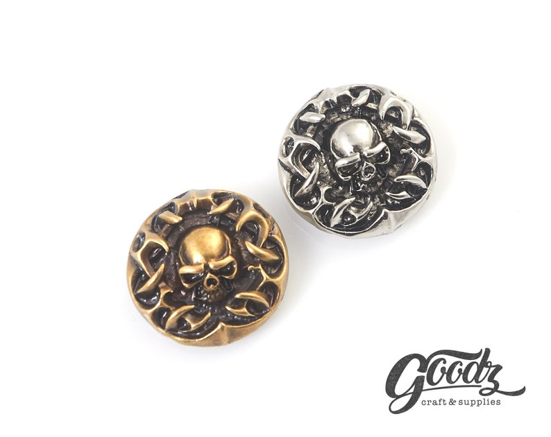 Round Skull Concho Button Vintage Conchos Screw Back | Etsy