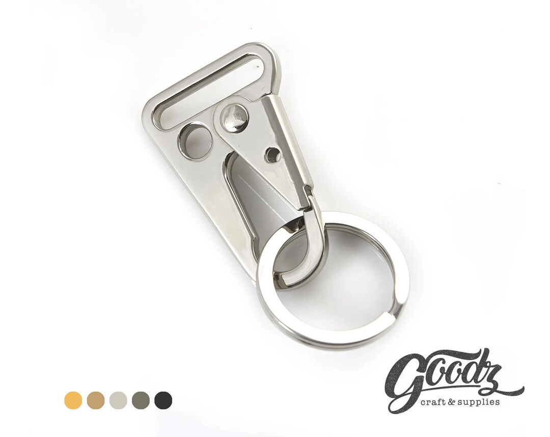 1 Heavy Duty Spring Snap Hook With Split Keyring Spring Hook Clip ...