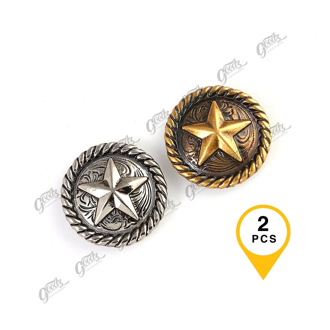 Star Round Coin Concho ,1 1/4