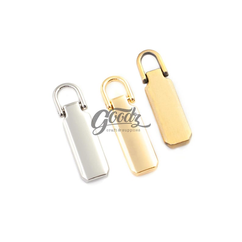 Minimalist Zipper Puller Replacement: Polished Gold, Silver, Brass - 4 ...
