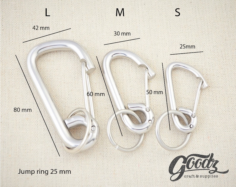 Stainless Steel Carabiner Clasps Loop Belt / Silver Hook / - Etsy