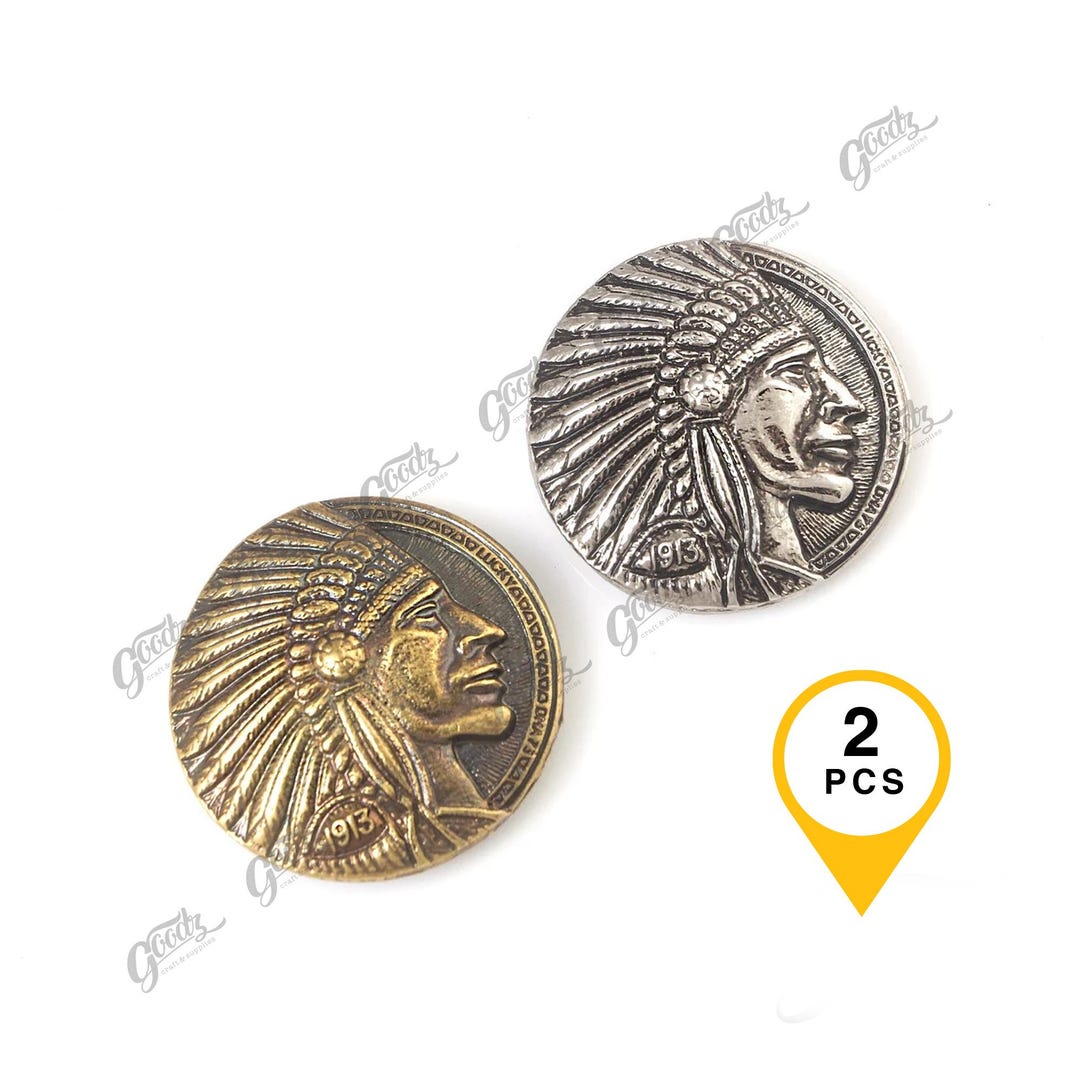 2D Navajo Round Coin Concho | Native Style Concho Screw Back | Bag ...