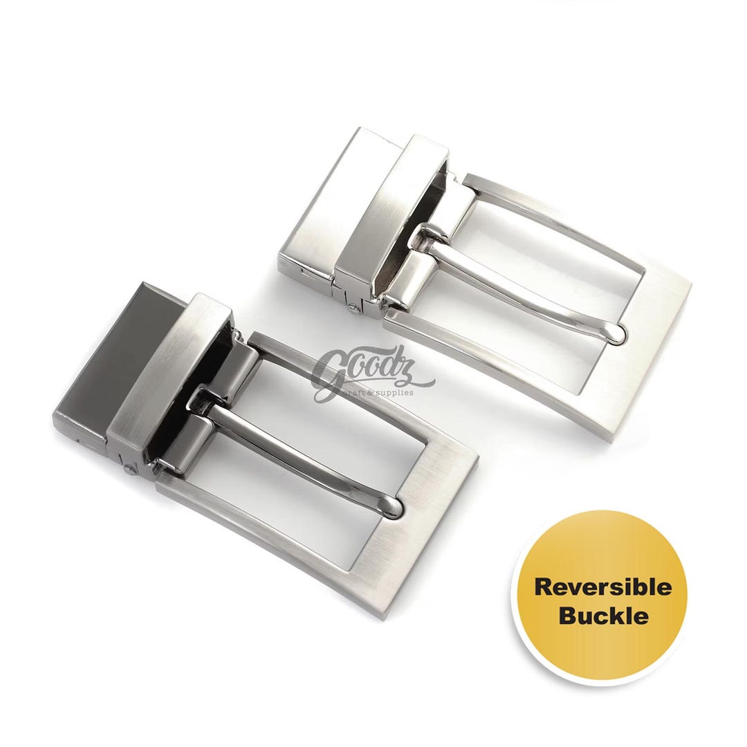 Reversible Clip Clamp Belt Buckle - 1/8inch - 30mm - Silver & Gunmetal ...