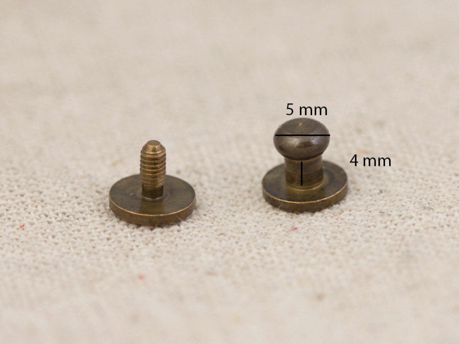 X10 Sets of 5mm Brass Sam Browne Stud Screw Studs Ball - Etsy