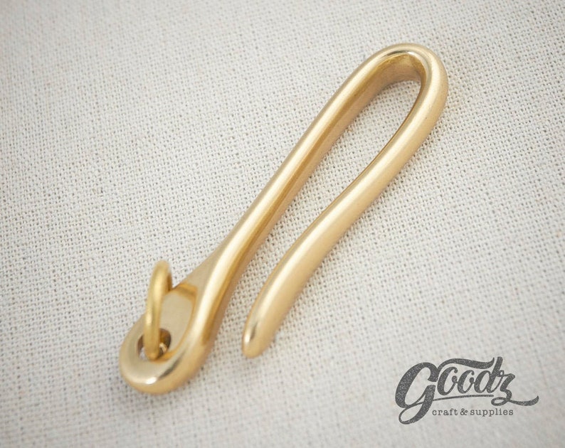 Solid BRASS Fish Hook Keychain Wallet Fish Hook Fish Hook - Etsy