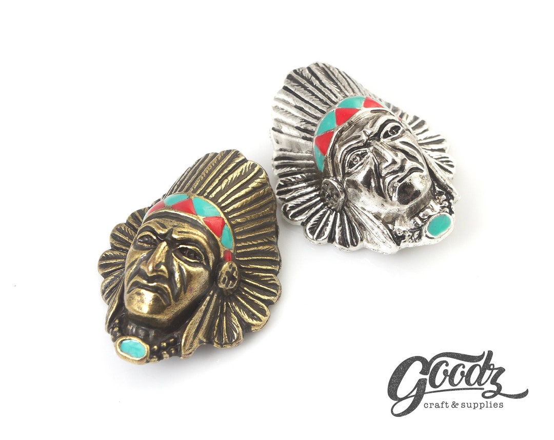 Indian Head Concho - 3D Native Style Concho , Leather Crafts Wallet ...