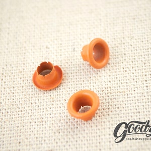 200pieces Hole Round Eyelets 4mm Orange / Small Eyelet / 4mm Diameter ...