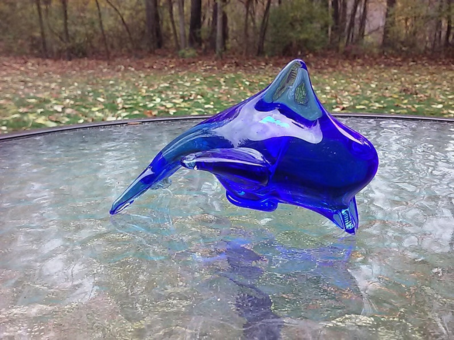 Art Blown Glass Dolphin Blue 4.25 Animal Figurine - Etsy