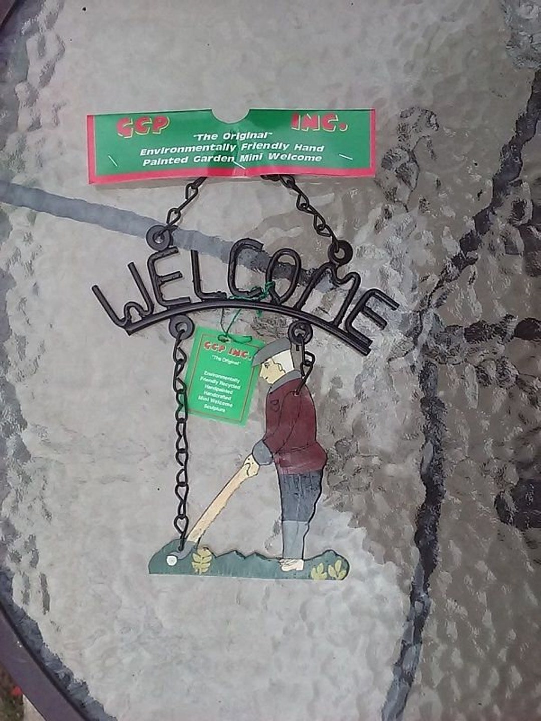 Golf Welcome Sign Metal Hanging Garden Ornament Wall Art Sculpture ...