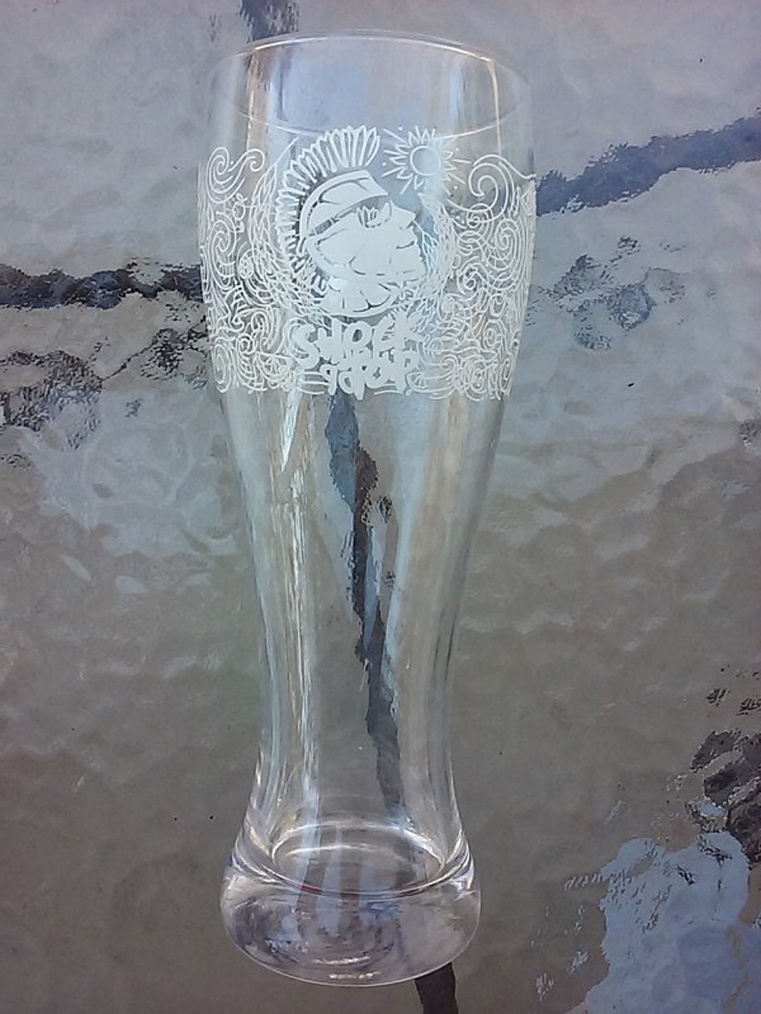 Shock Top Belgian White Design 20 Oz Beer Drink Glass 9" Anheuser Busch ...