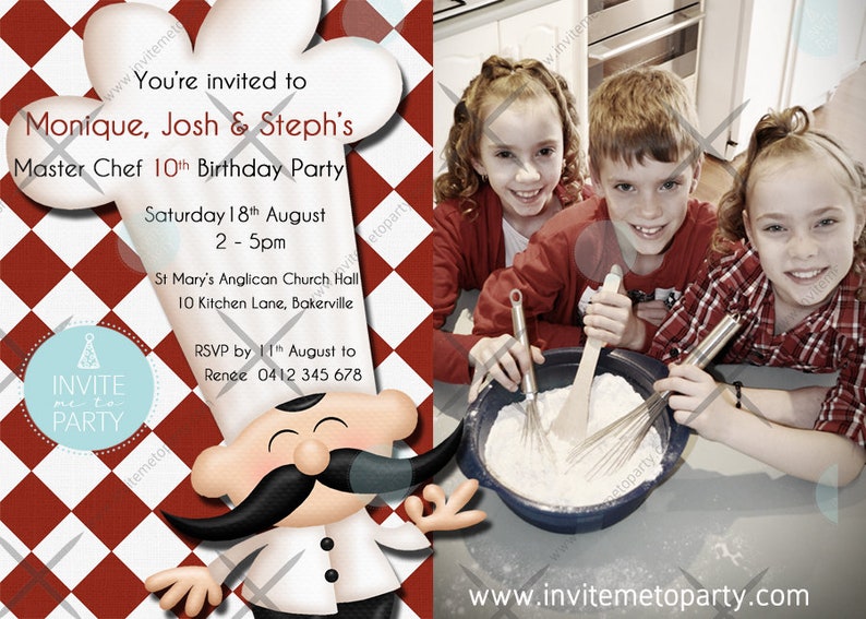 Photo Masterchef Invitation Cooking Invitation Chef | Etsy