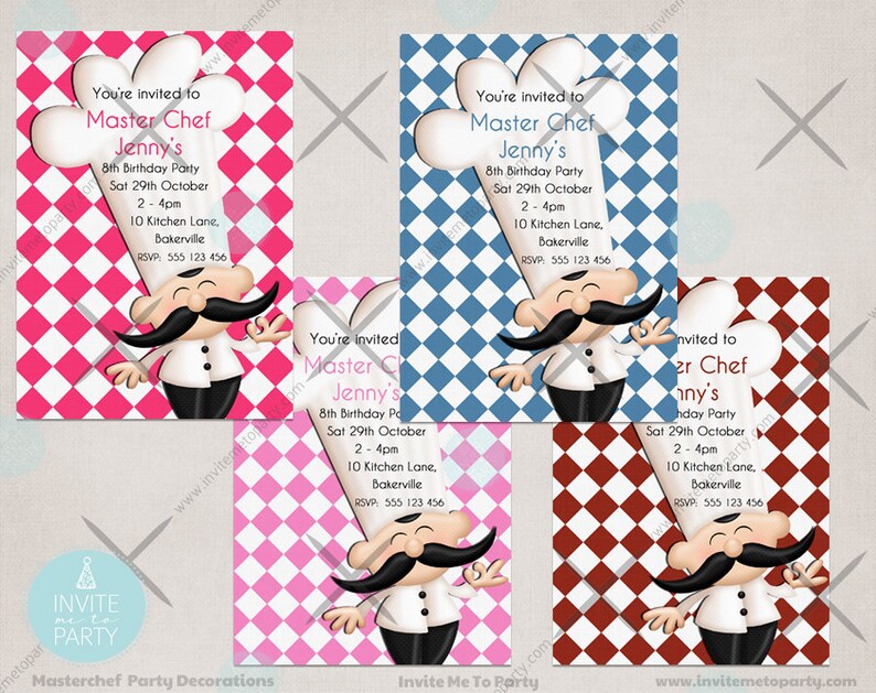 Masterchef Invitation Cooking Invitation Chef Invitation | Etsy