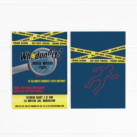 Editable & Printable Whodunnit Murder Mystery Party Invitation Template ...