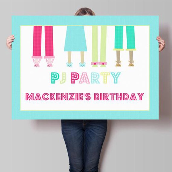 Editable & Printable Pyjama/Pajama Party Backdrop Template A0 Size ...