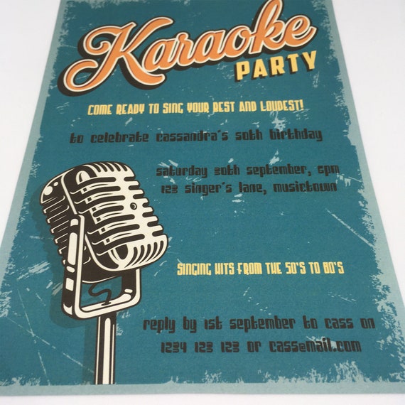 Karaoke Party Invitations