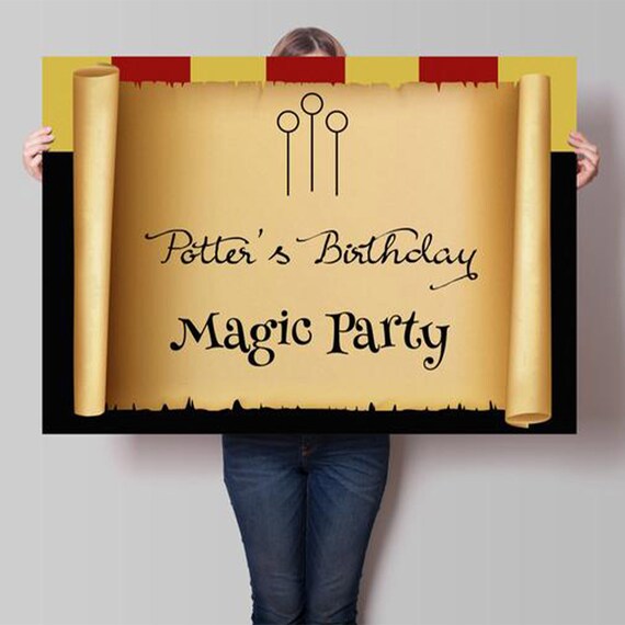Editable & Printable Witch Wizard Magic Party Backdrop Template A0 Size ...