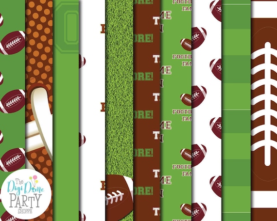 Football Digital Scrapbooking Paper Pack Buy 2 Get 1 FREE. | Etsy