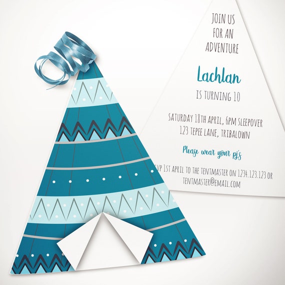 Editable & Printable Tribal Boho Tepee/Tipi Party Invitation Template ...