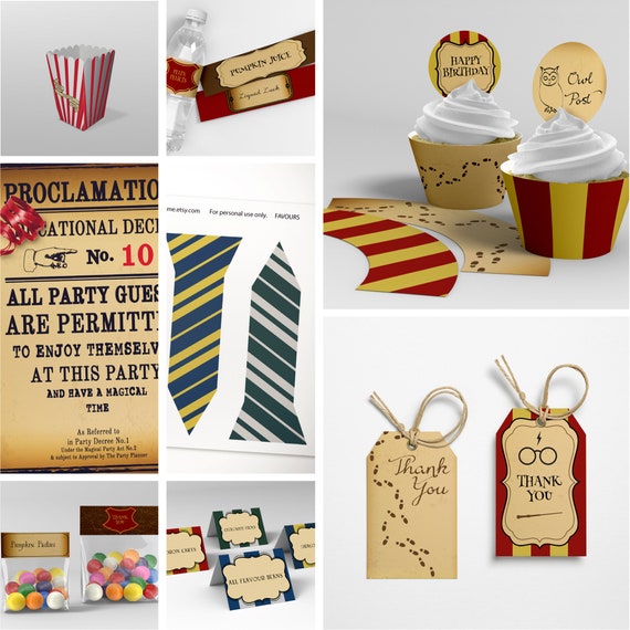 Editable & Printable Witch Wizard Magic Party Decor Value Pack, 23pcs ...